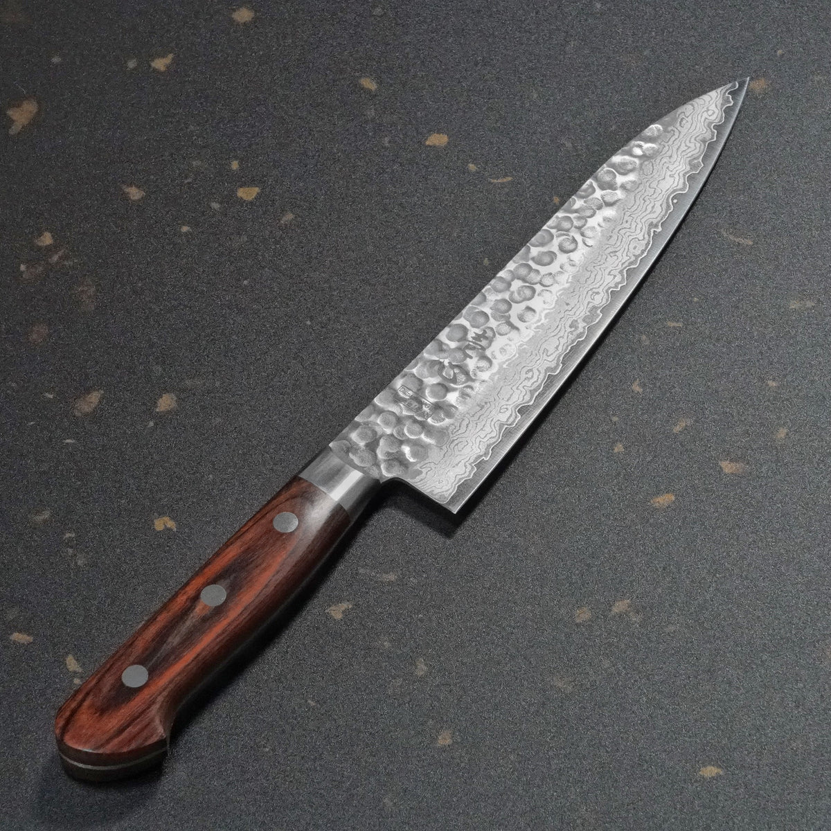 Isshin Cutlery Hammered 17 Layers Damascus VG10 Kitchen Chef Knife 180 ...